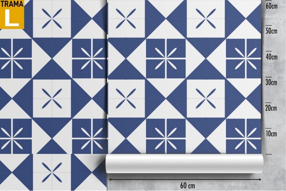 Carta da parati effetto mattonelle vintage pattern e adesivi murali