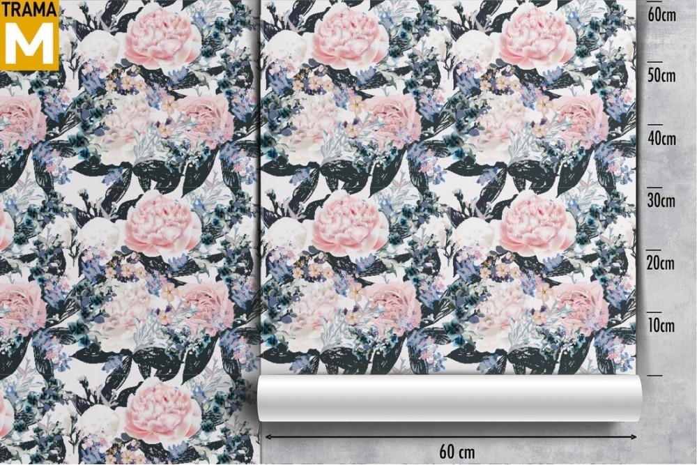 Carta da parati pattern rose design moderno. e adesivi murali