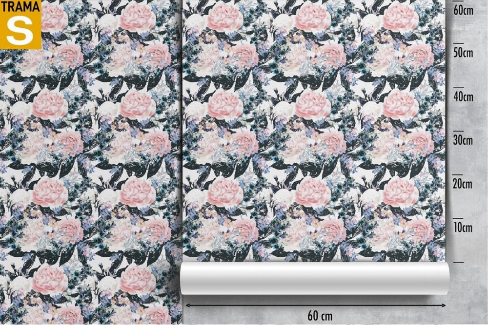 Carta da parati pattern rose design moderno. e adesivi murali