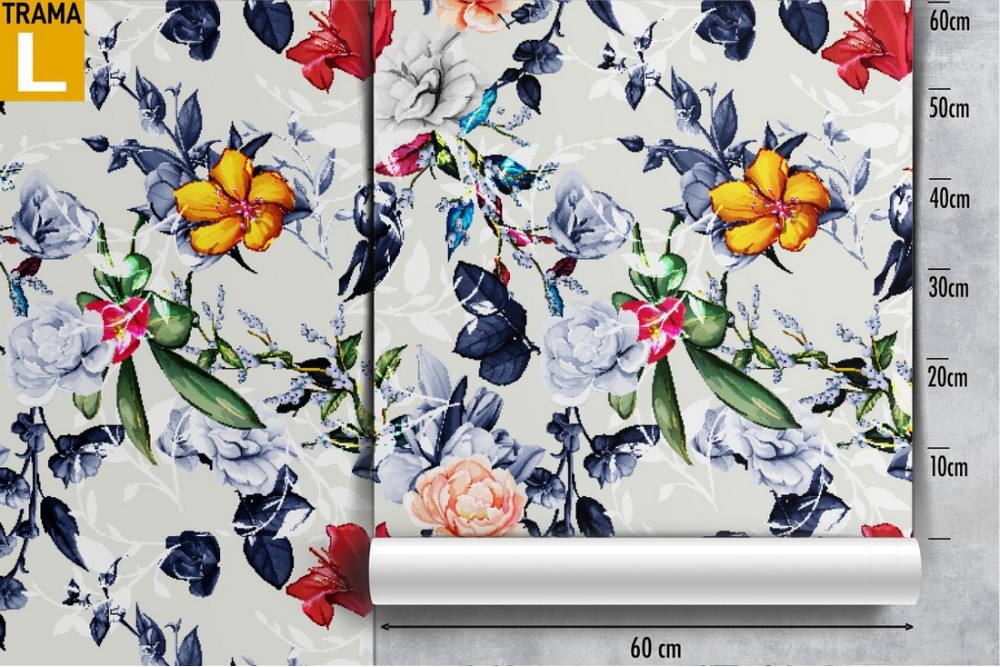 Carta da parati fiori bianchi natura vintage pattern. e adesivi murali