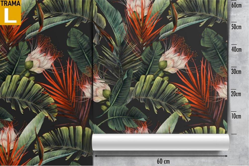 Carta da parati foglie tropicali pattern moderno. e adesivi murali